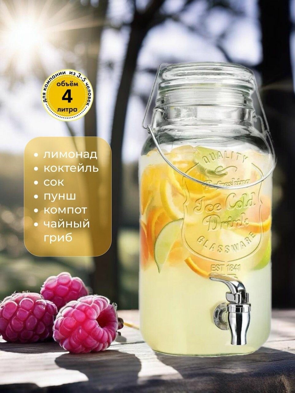 Лимонадник 4 литра с бюгельным замком