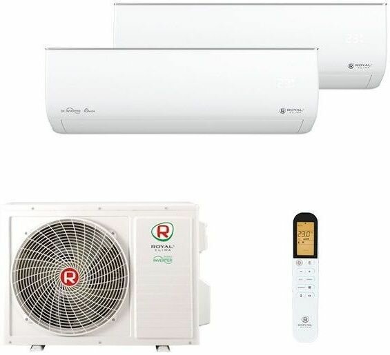 Мульти сплит система на 2 комнаты (20+25)кв. м. Royal Clima RCI-GLF07HN+RCI-GLD09HN/2DFM-14HN/OUT/14000 BTU