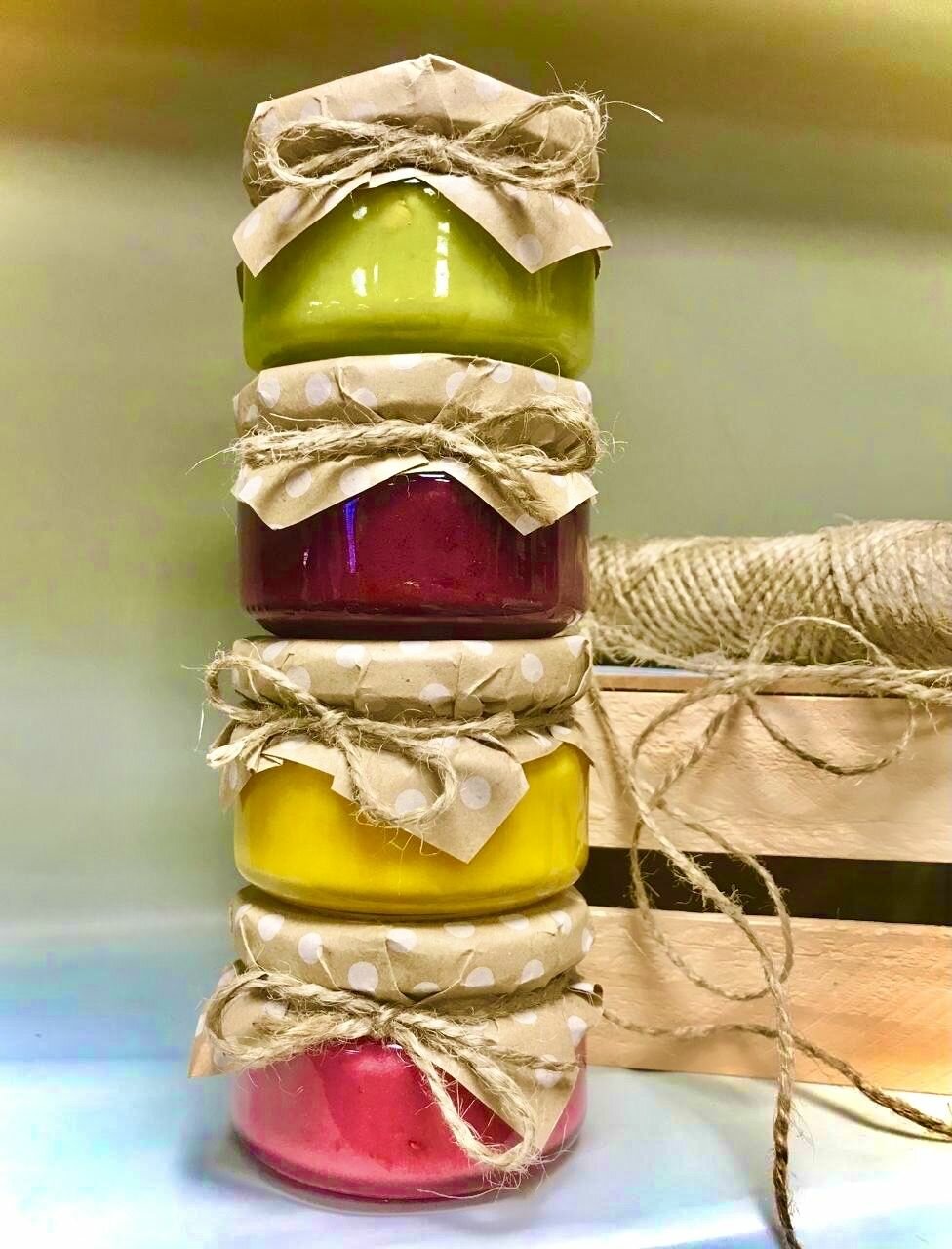 Мед- суфле, медомиксы, набор из 4-х банок по 150 гр, стекло