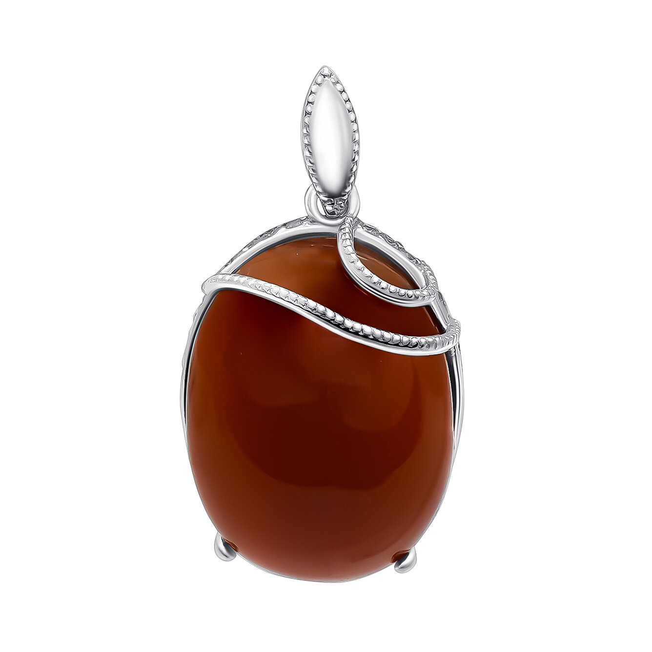 Подвеска, серебро, 925 проба, сердолик, фианит
