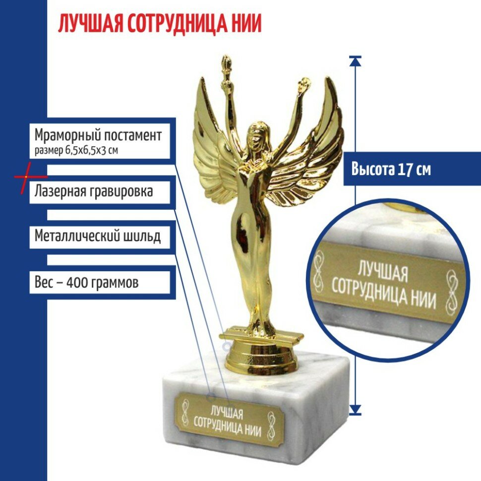 Статуэтка награда Жен. "Лучшая сотрудница НИИ" (17 см)