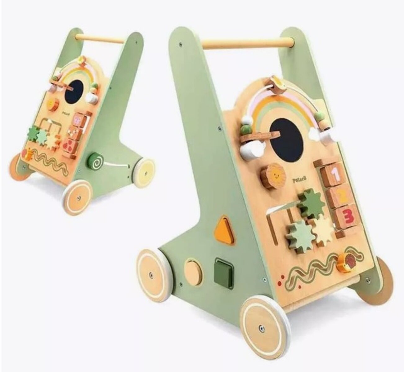 Модуль-каталка Viga развивающий, зелёный, с радугой, в коробке 44226