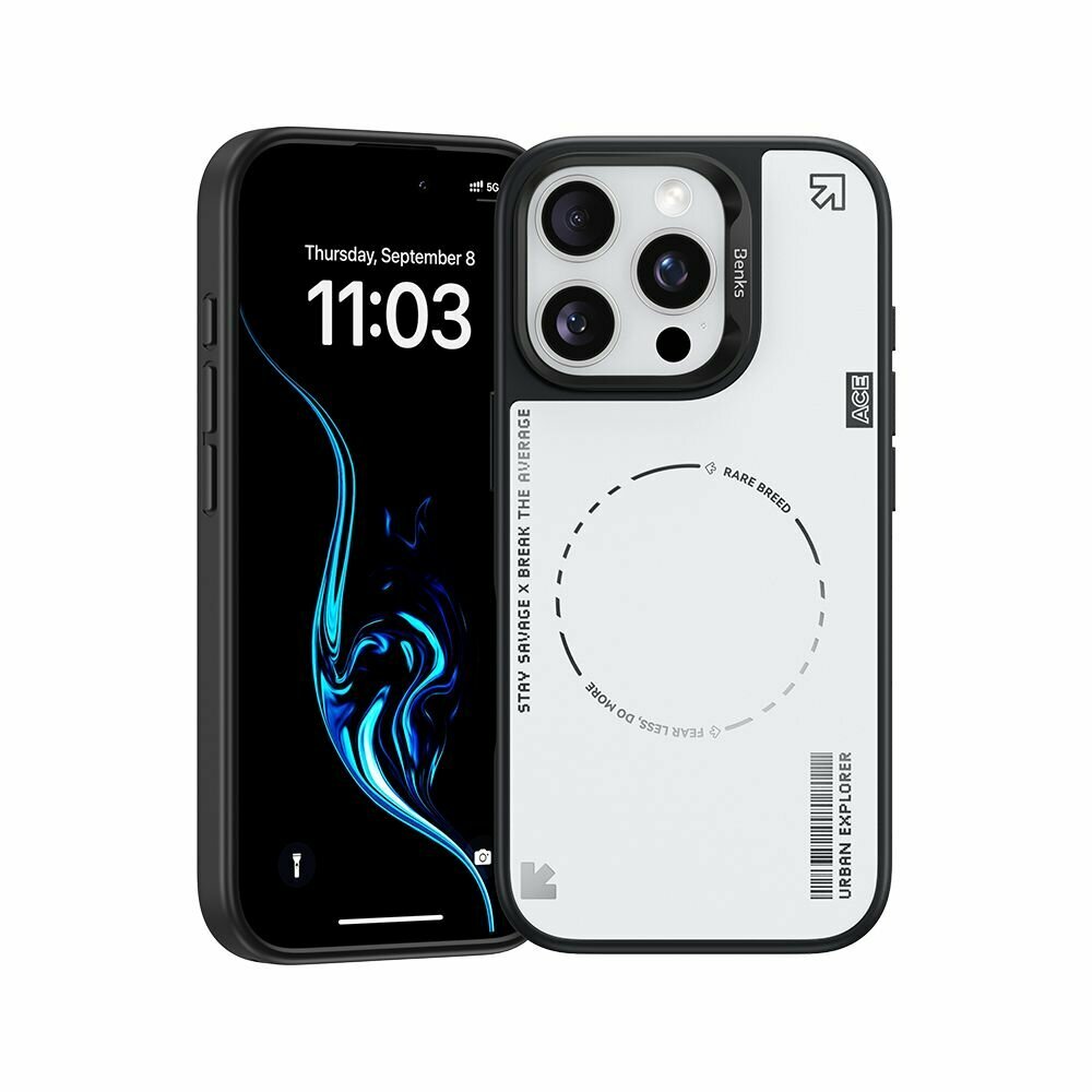 Чехол силиконовый Benks Basis Phone Case (MagSafe) для iPhone 16 Pro 6.3", цвет белый (White)