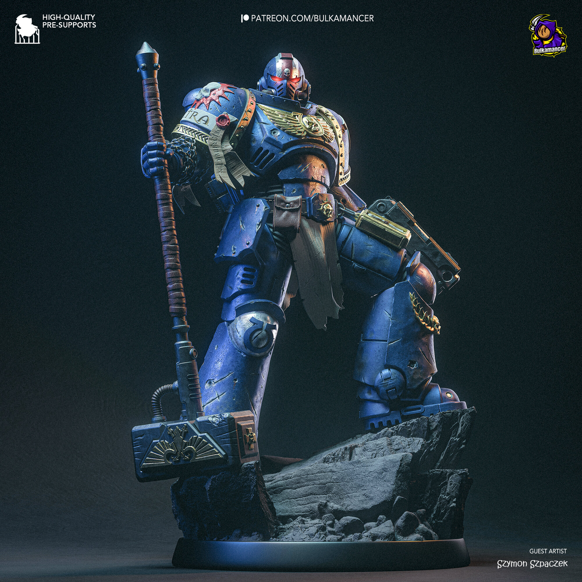 Фигурка коллекционная Leutenant Titus / Лейтенант Тит / Warhammer 40k Адептус Астартес 261мм