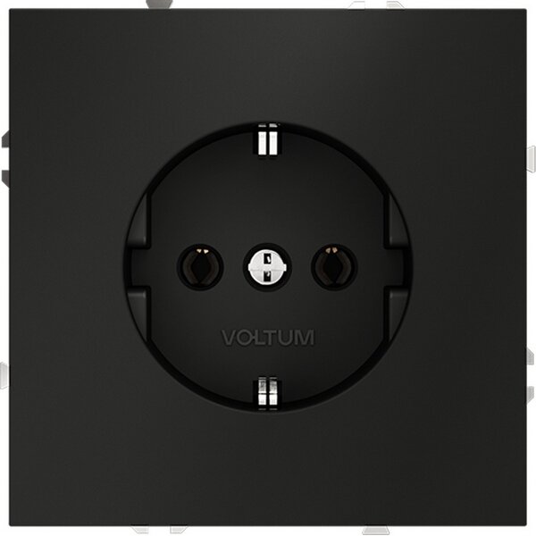 Розетка с заземлением (черный матовый) Voltum S70 VLS040108