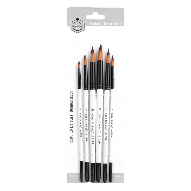 Набор кистей Keep Smiling Yangzhou Brush, деревянные стойки, 6 шт