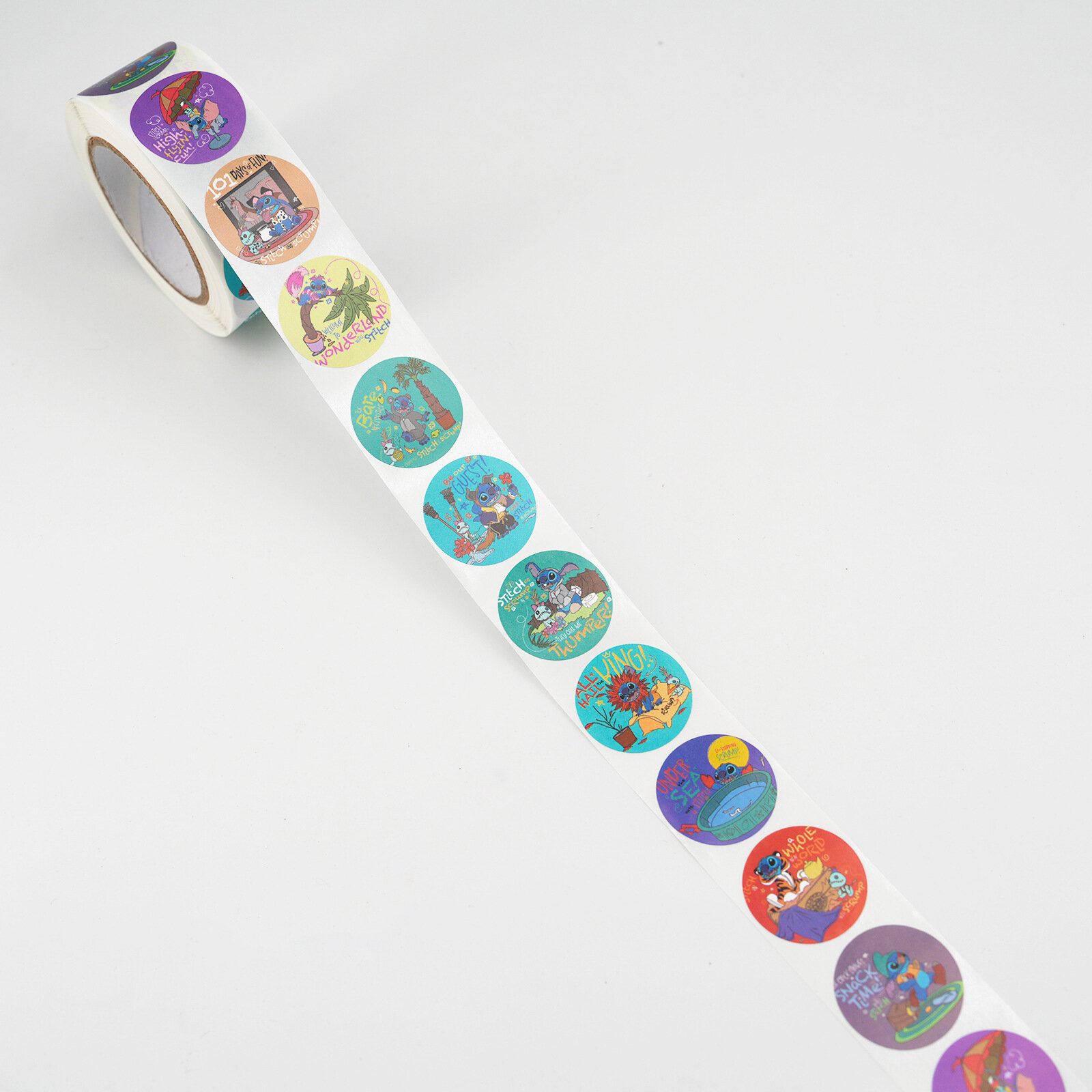 Наклейки "Микки Стич", ручная работа, 500 шт./рулон