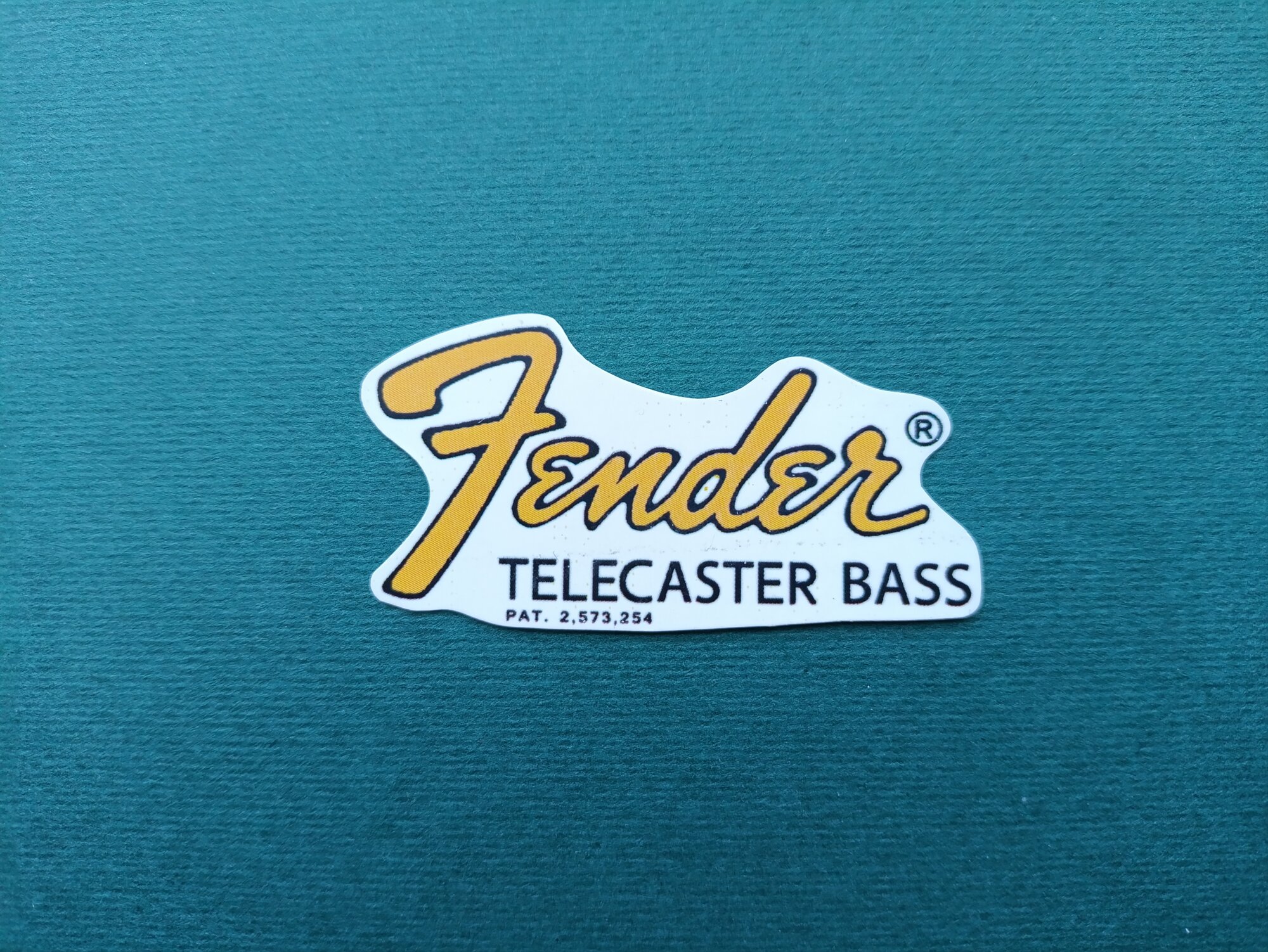Деколь (водный перевод, waterslide decal) на голову грифа басгитары Fender Telecaster Bass.