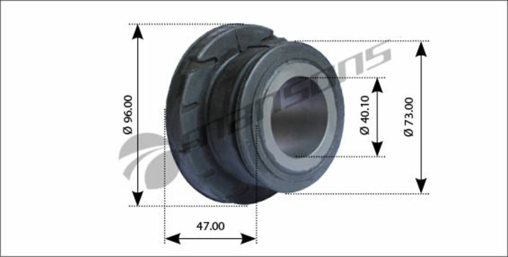 Сайлентблок передний кабины 70х40х47мм для Камаз 5490, Мерседес Актрос арт 700196 MANSONS