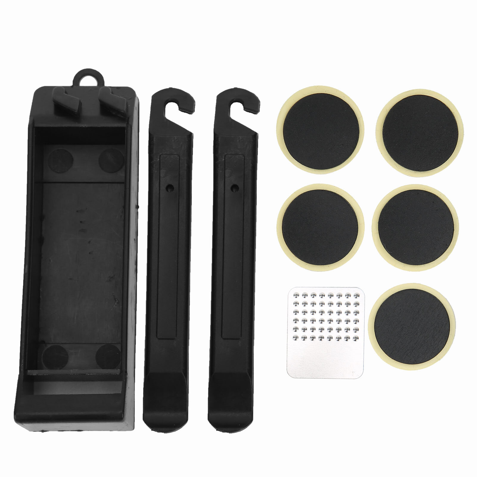 Набор для ремонта велосипедных шин, комплект инструментов для ремонта проколов, монтажка/бесклеевая заплатка/рашпиль.