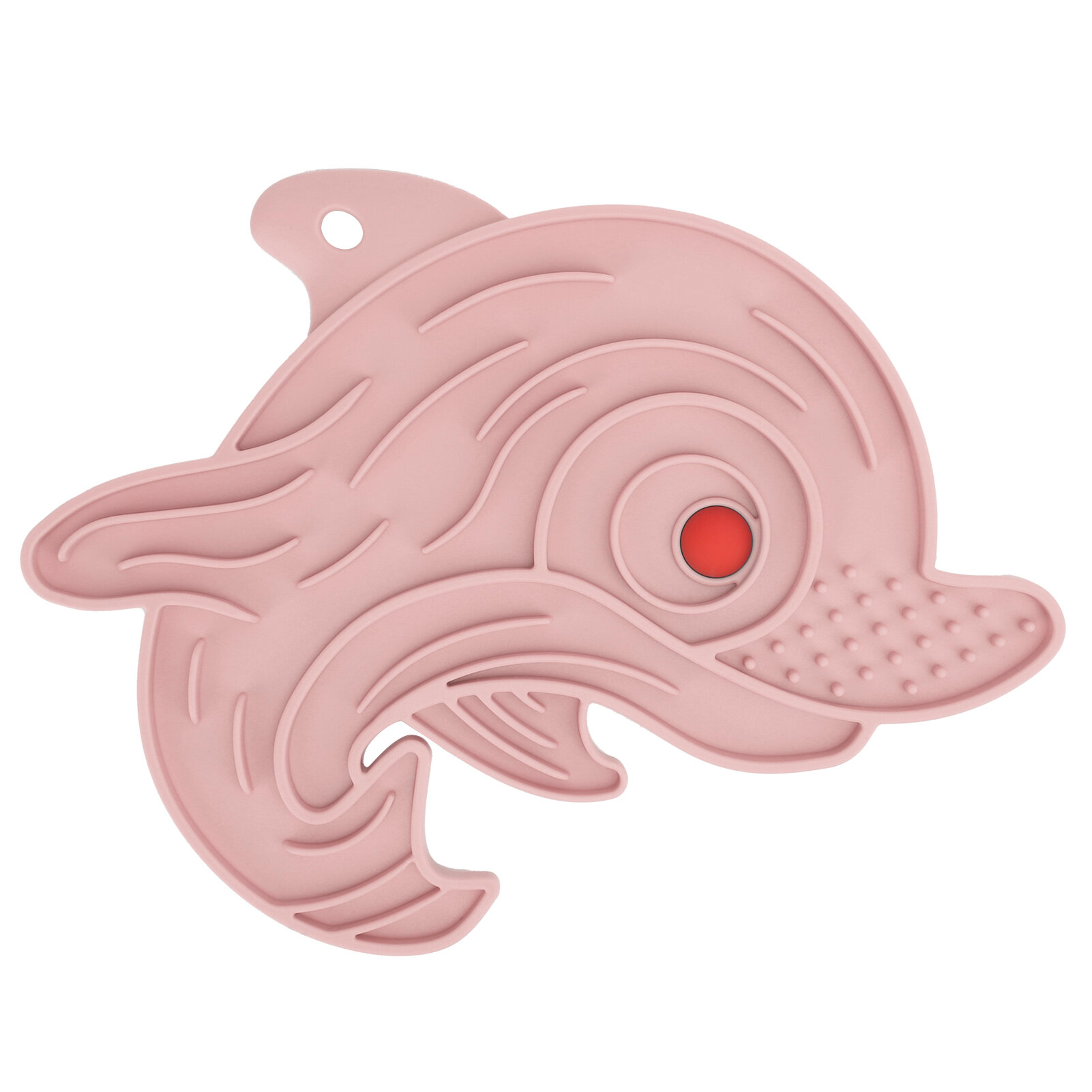 Коврик-лизунец в форме дельфина, медленное кормление, обучающий коврик для собак, пазл для кошек и собак средних и малых пород (розовый)