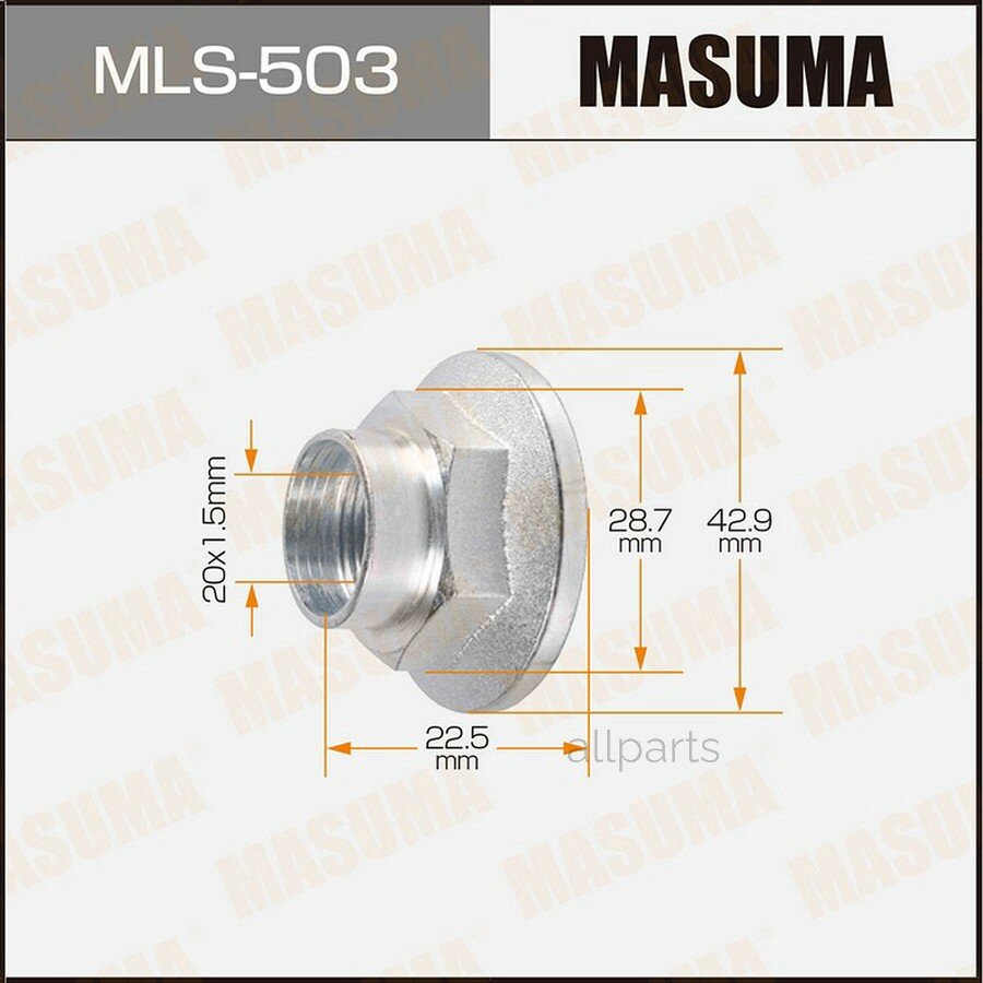 MASUMA MLS-503 Гайка шруса 20x1,5x22,5/ 29 MASUMA MLS-503