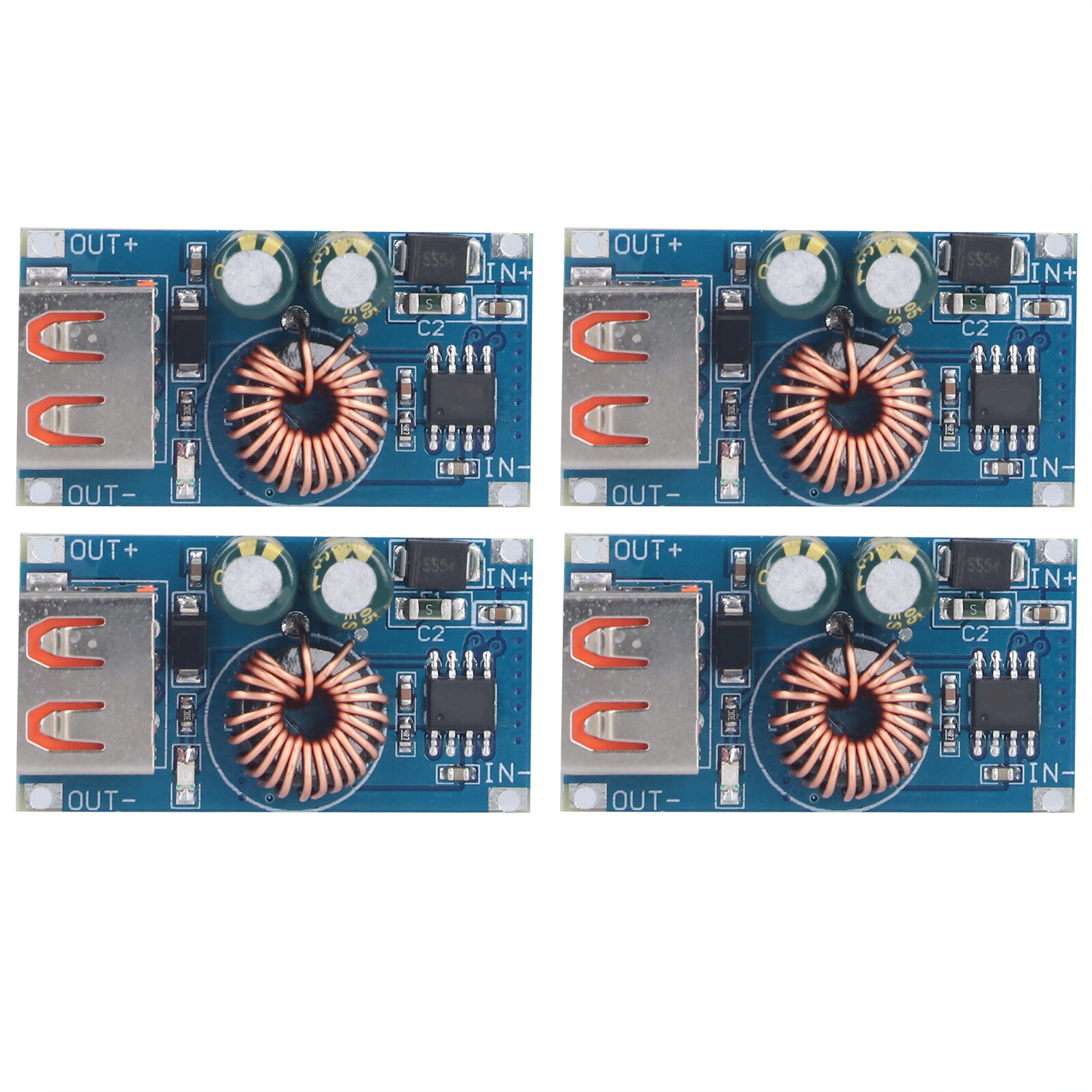 4 шт. понижающих модуля, регулируемые преобразователи постоянного тока для зарядки телефонов, автомобильных зарядных устройств, источников питания для автомобильных видеорегистраторов