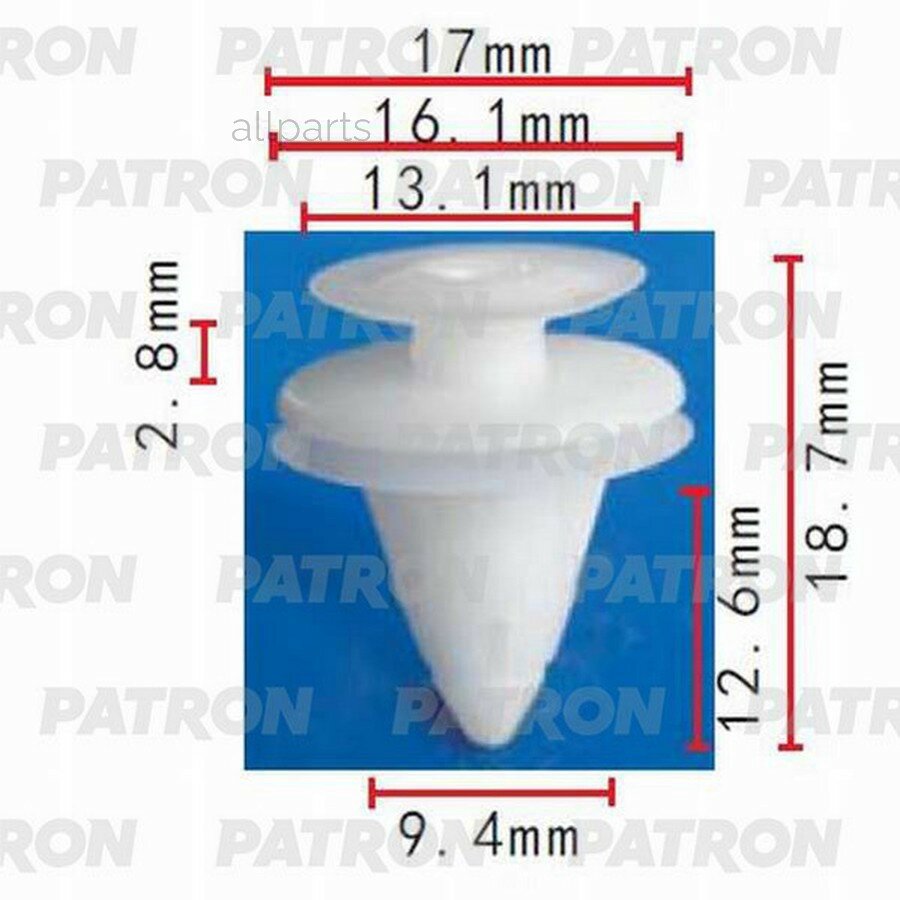 PATRON P37-0108 Клипса пластмассовая Infiniti, Nissan применяемость: внутренняя отделка PATRON P37-0108