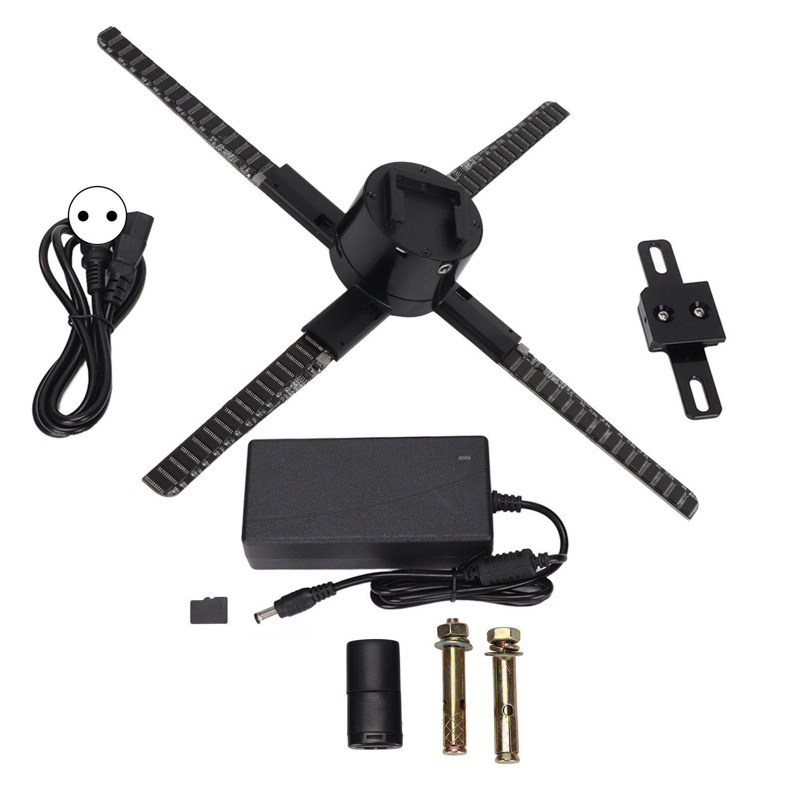 Вентилятор 3D-голограммы G45, 45 см, 30 Вт, 4 лопасти, 510 светодиодов, рекламная машина, 100-240В, евровилка