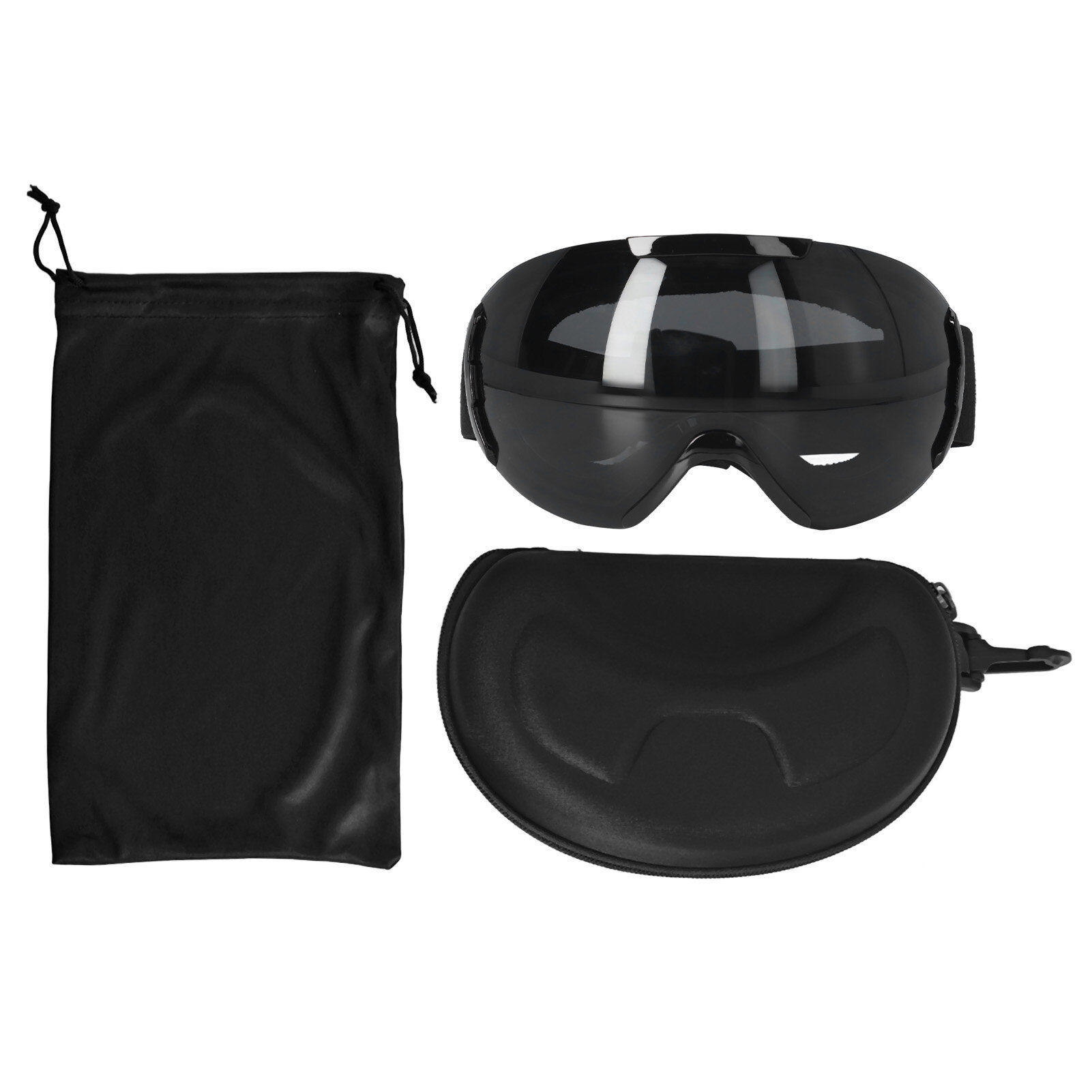 Горнолыжные очки с полиэтиленовым покрытием, линзами, защитой от запотевания, двухслойные, регулируемые, без оправы, аксессуары для катания на лыжах и снегоходах, черные.