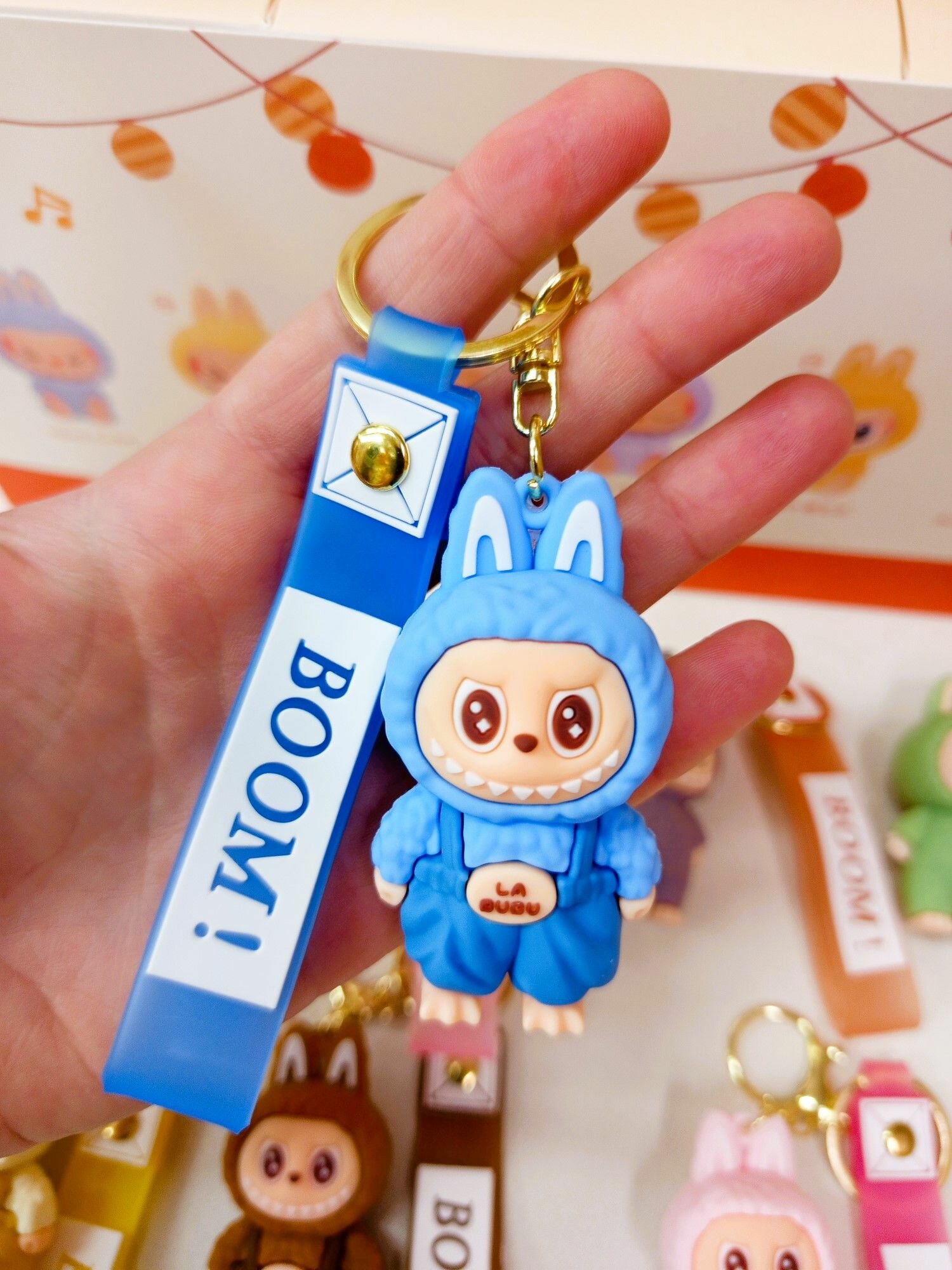 Игрушка брелок Labubu Лабубу голубой 7 см