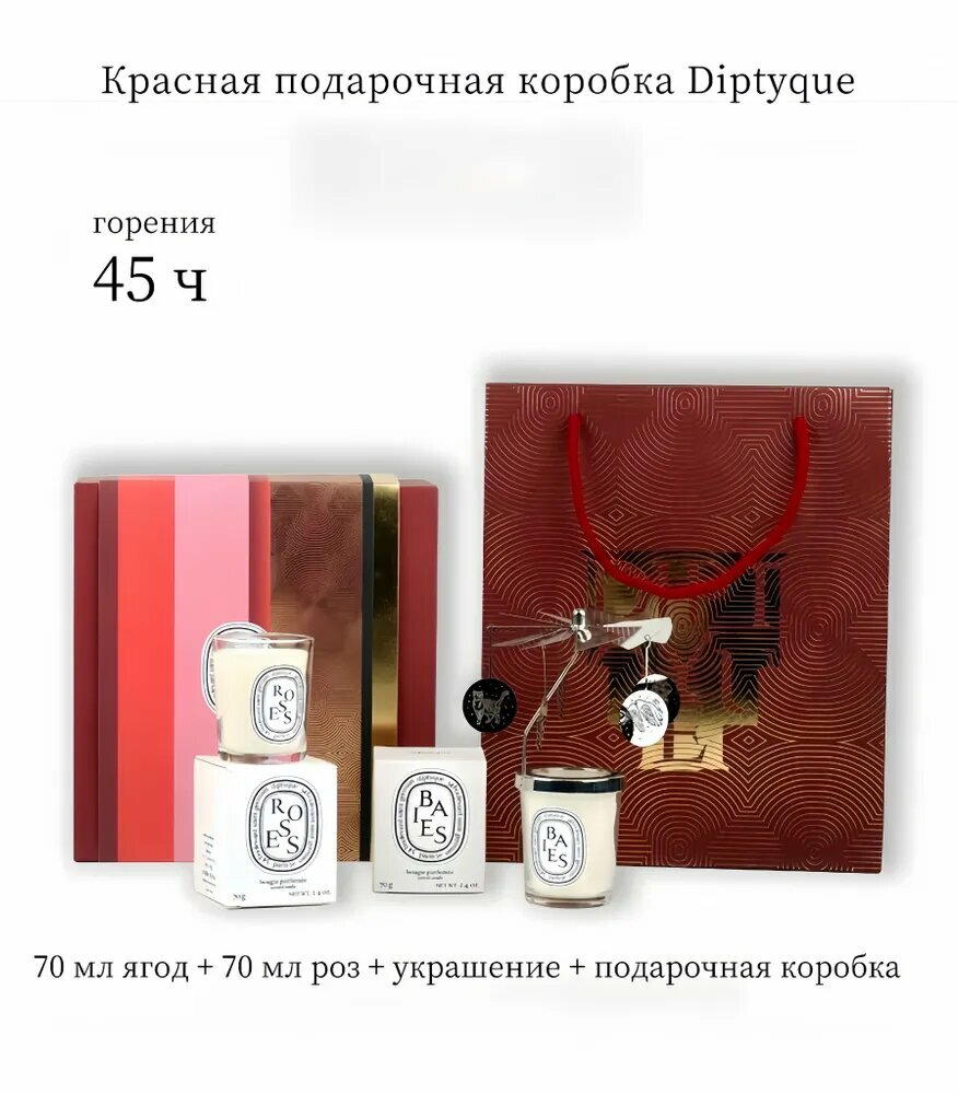 Набор ароматических свечей "Ягоды + розы", 6.7 см х 5.6 см, 2 шт