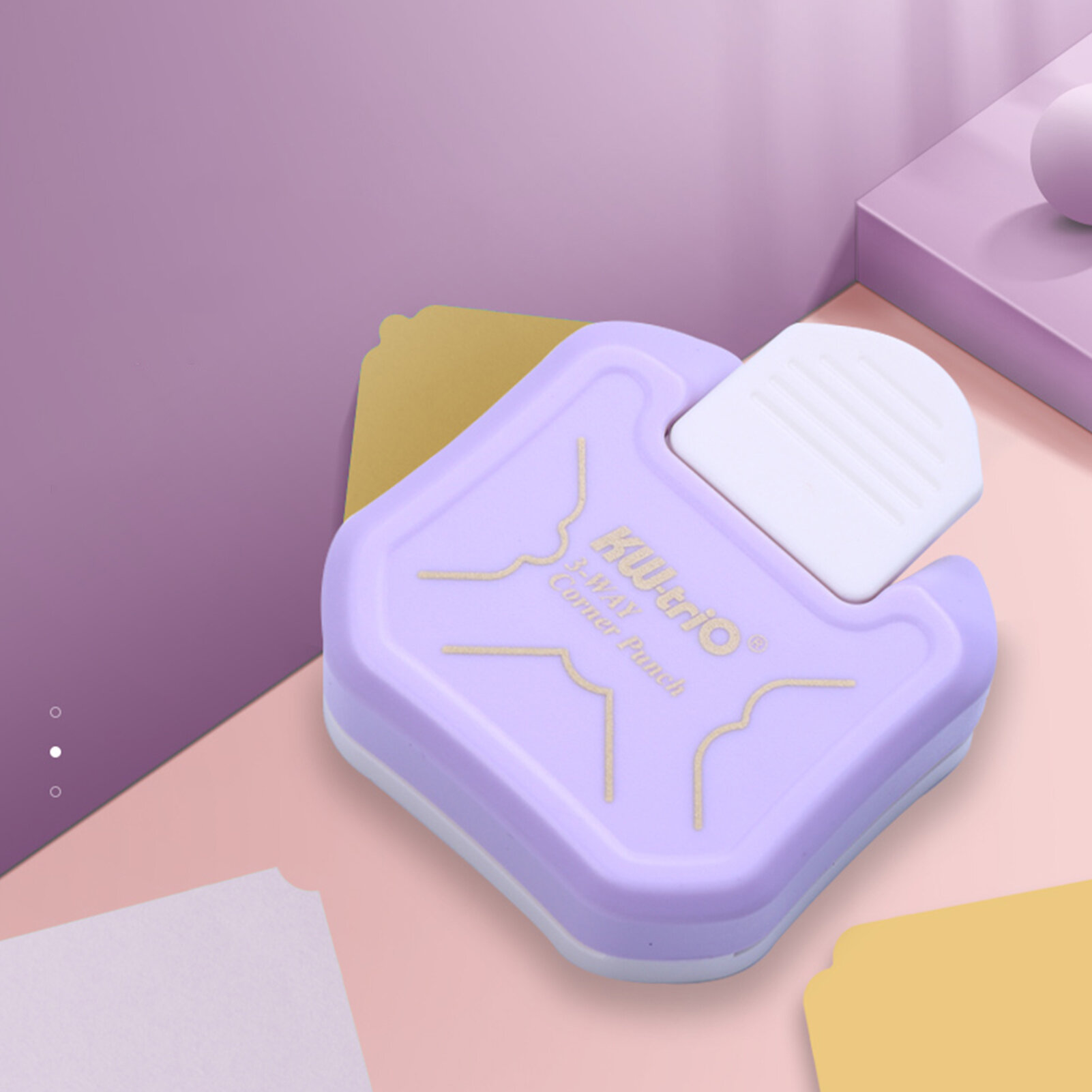 KW-trio 3-в-1 Угловой триммер-дырокол для картона, фотобумаги и ламинирующих пакетов