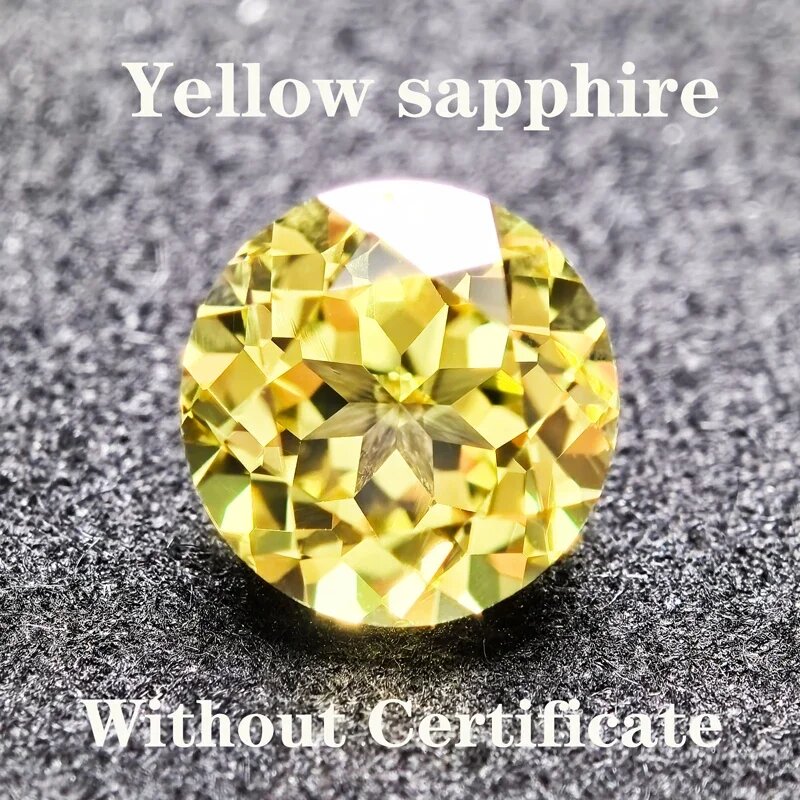 Сертификат AGL Сапфиры Желтый 0.35-5.55ct, No Certificate, 6.0mm(1.05-1.23ct)