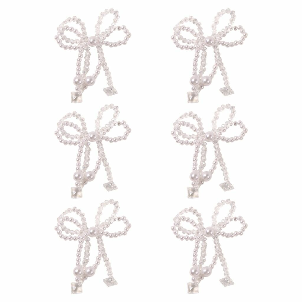 Вышитая бисером подвеска с бантом из акриловой текстуры для свадебных украшений