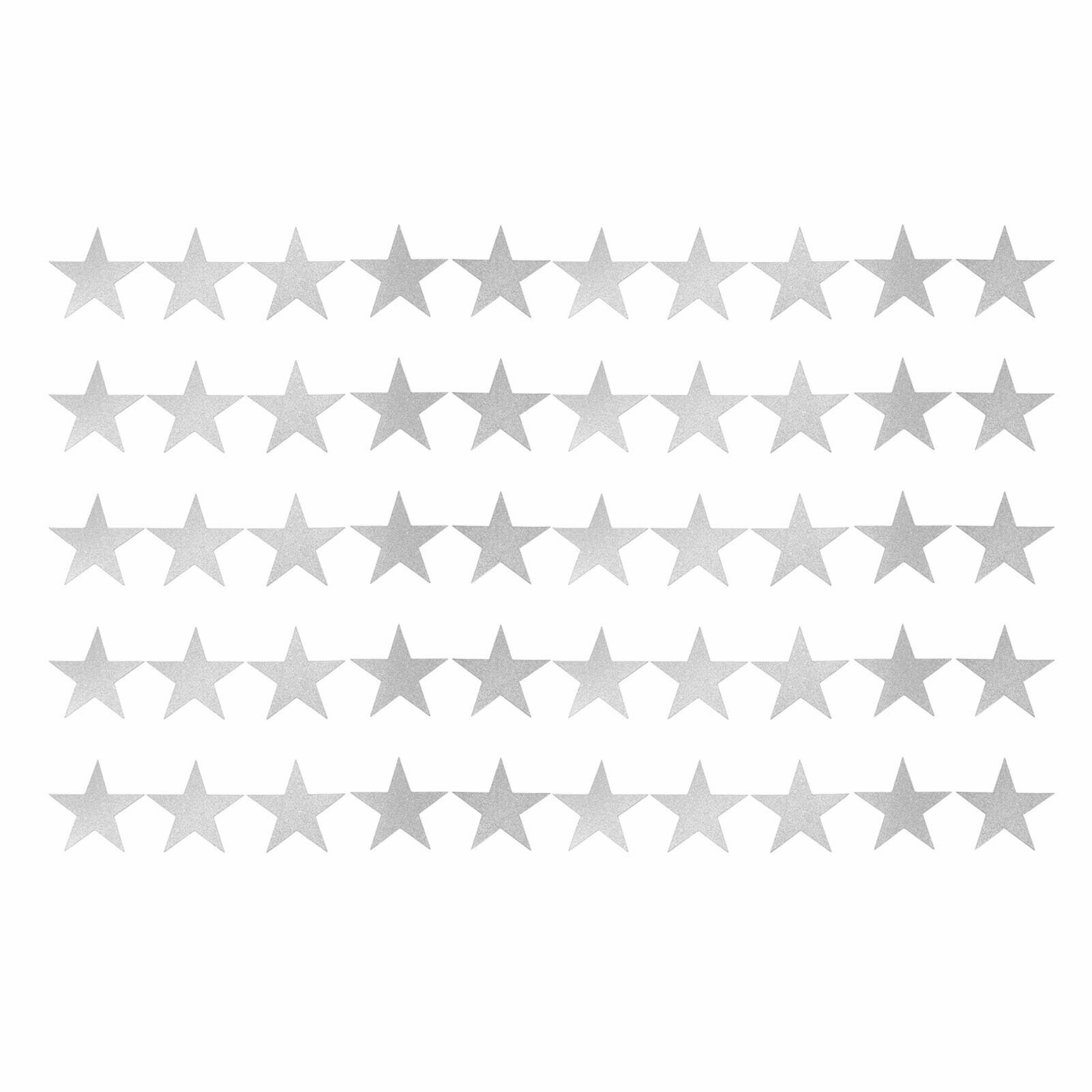 50 шт, блестящие звезды, бумажные вырезы, двусторонние звезды, украшения, вырезы, бумажный декор стен для доски объявлений, классной свадьбы, вечеринки, серебро