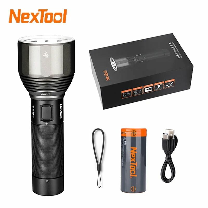 Nextool Rechargeable Flashlight 2000lm Аварийное освещение, сильный свет, несколько режимов работы на большом расстоянии
