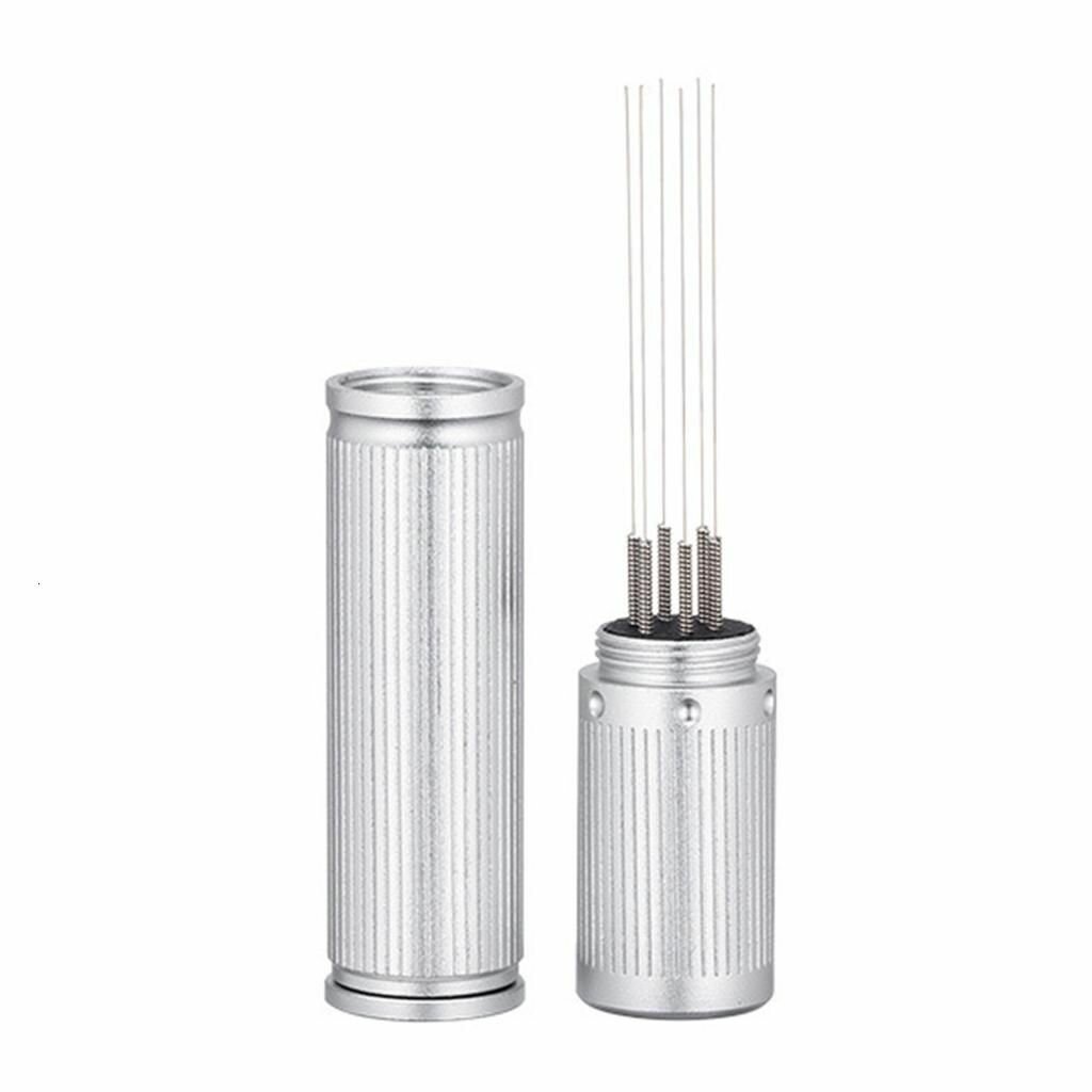 Игла для распределения кофе, портативная мешалка для порошка, подарок для любителя, - Серебристый в полоску
