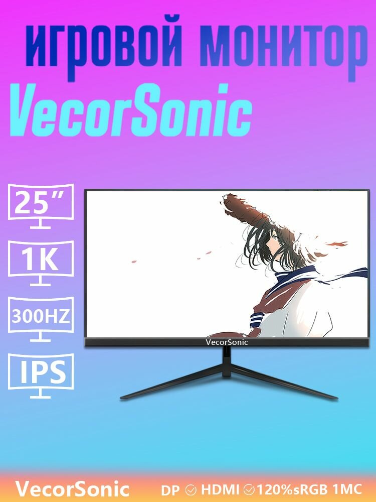 25-дюймовый игровой монитор, 300 Гц, IPS, плоский экран, FULL HD, черный, BC251300