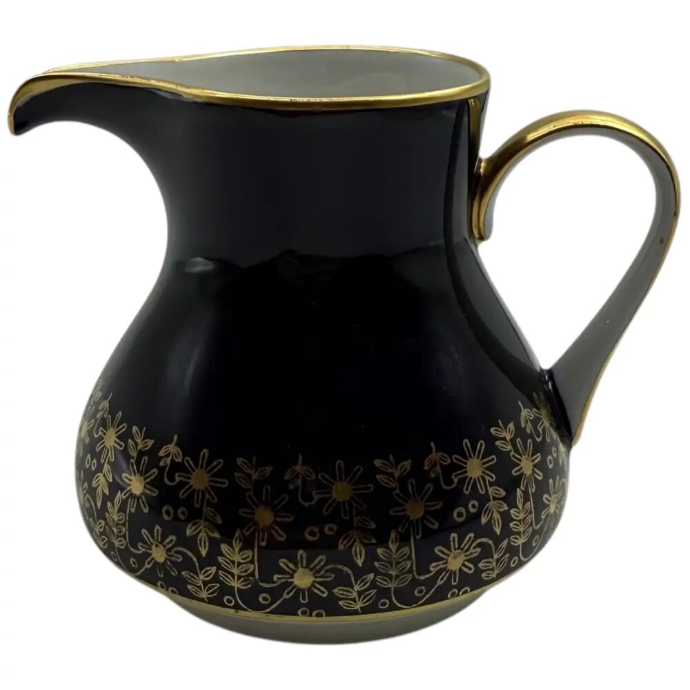 Сливочник "Harmonia", 250 мл, фарфор, кобальт, позолота, 1950-1980 гг, Weimar, ГДР