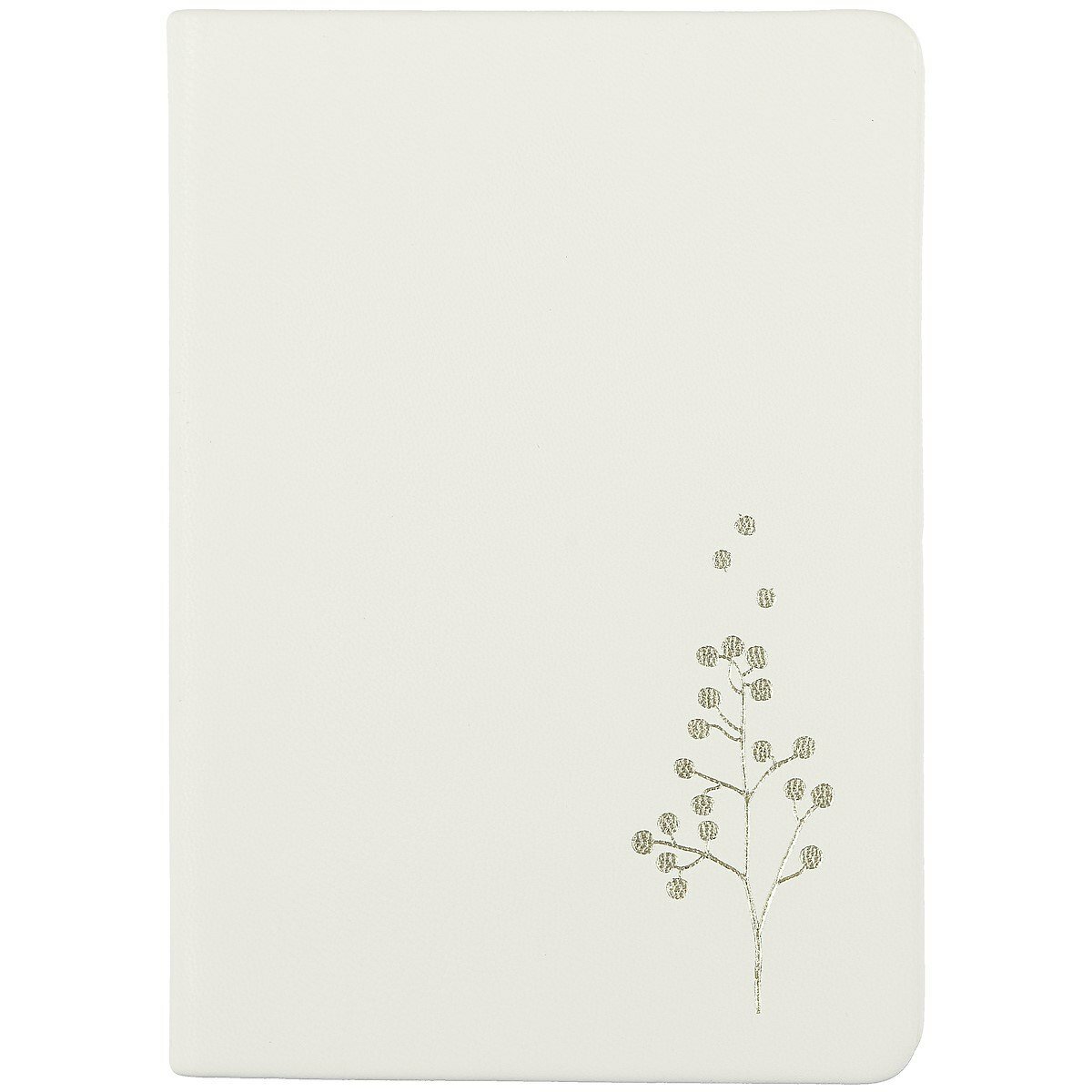 Ежедневник недат. 2022г. А6 96л "Sprig" белый, иск. кожа, интегр. переплет, тисн. фольгой, ляссе