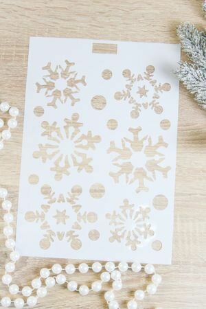 Новогодний трафарет снежинки, для многократного использования, 21х30 см, Peha Magic RD-50455