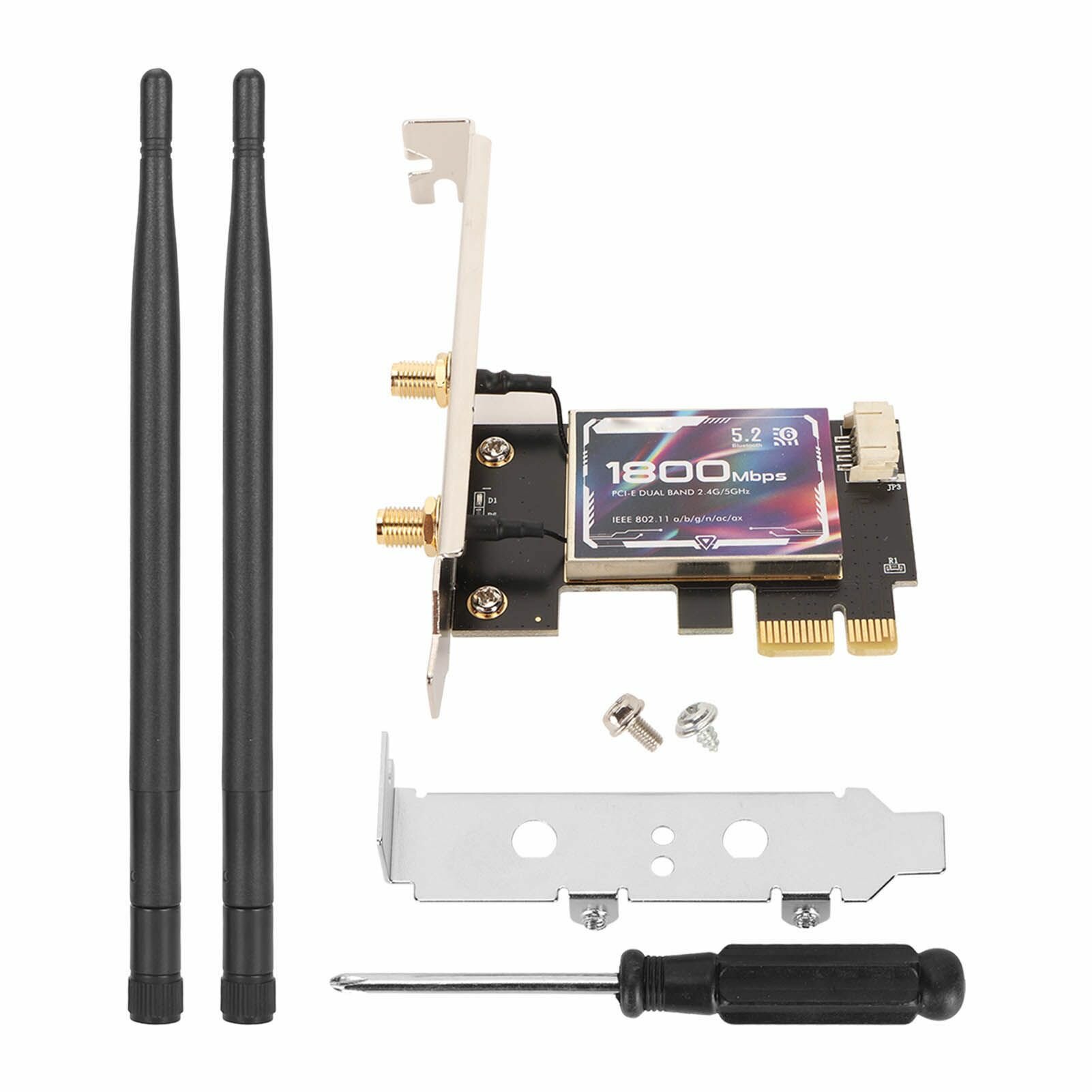 WiFi 6 AX1800 PCIe адаптер, BT 5.2, низкая задержка, 2 антенны 6dBi