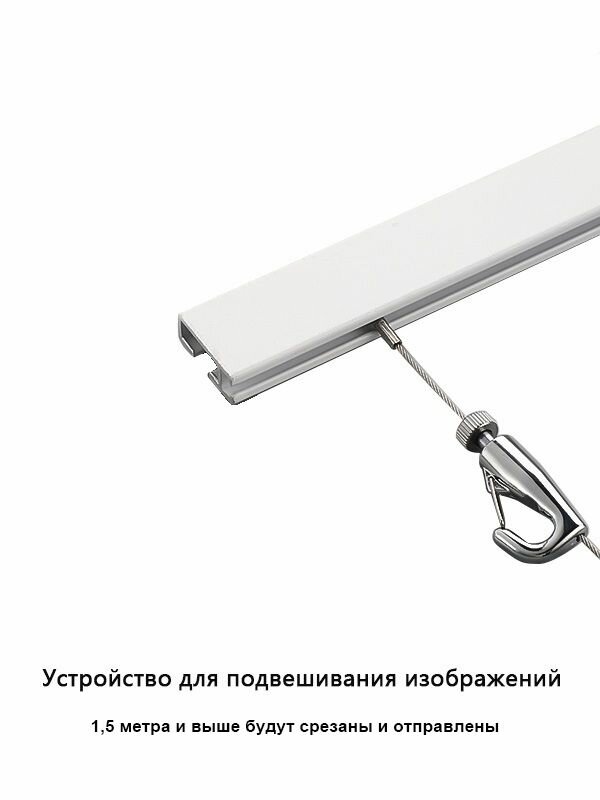 Алюминиевая рельсовая система для картин Галерея с тросами и крючками