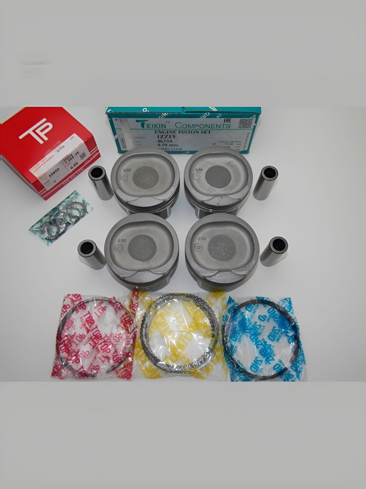 Поршни TEIKIN с кольцами TP к-кт 4шт ремонт +0,50 TOYOTA 1ZZ-FE