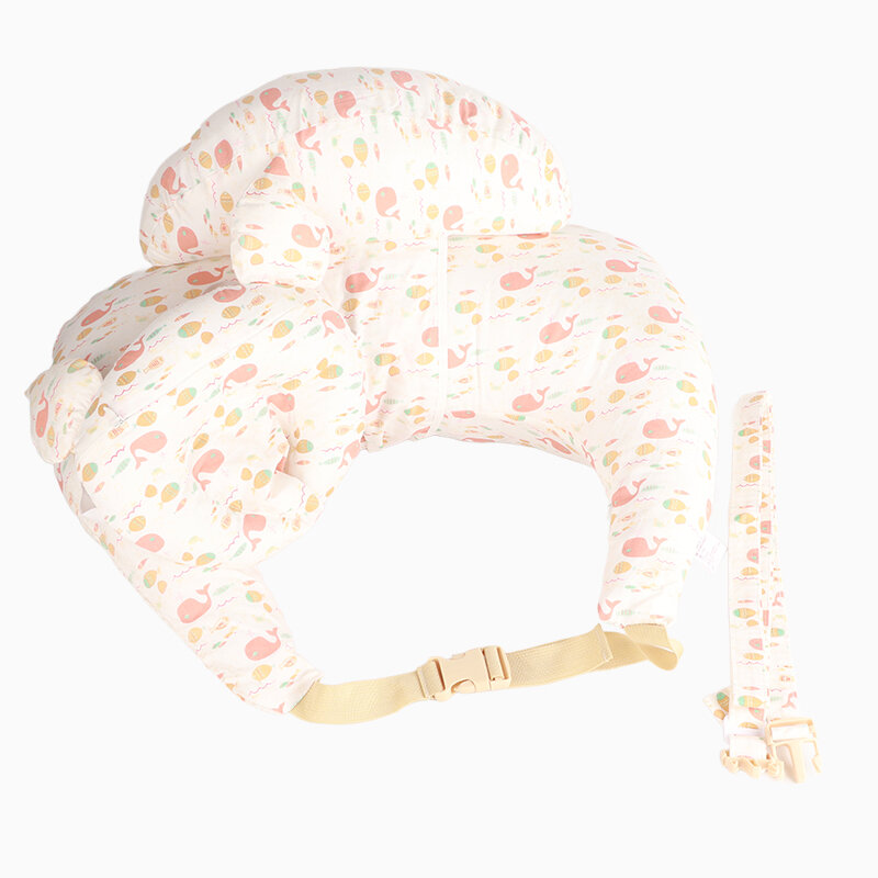 Подушка для кормления грудью со скрытой молнией, мягкая, удобная, регулируемого размера, для кормления кормящей матери, розовый кит.