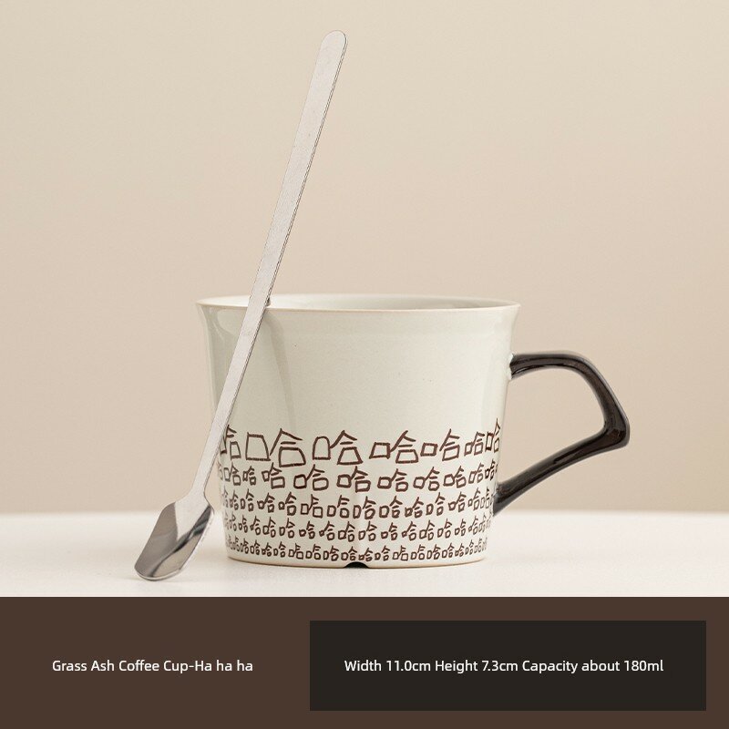 Фарфоровая кружка с дизайном «Счастливая панда» и ложкой, в комплекте с подстаканником для повседневного кофе