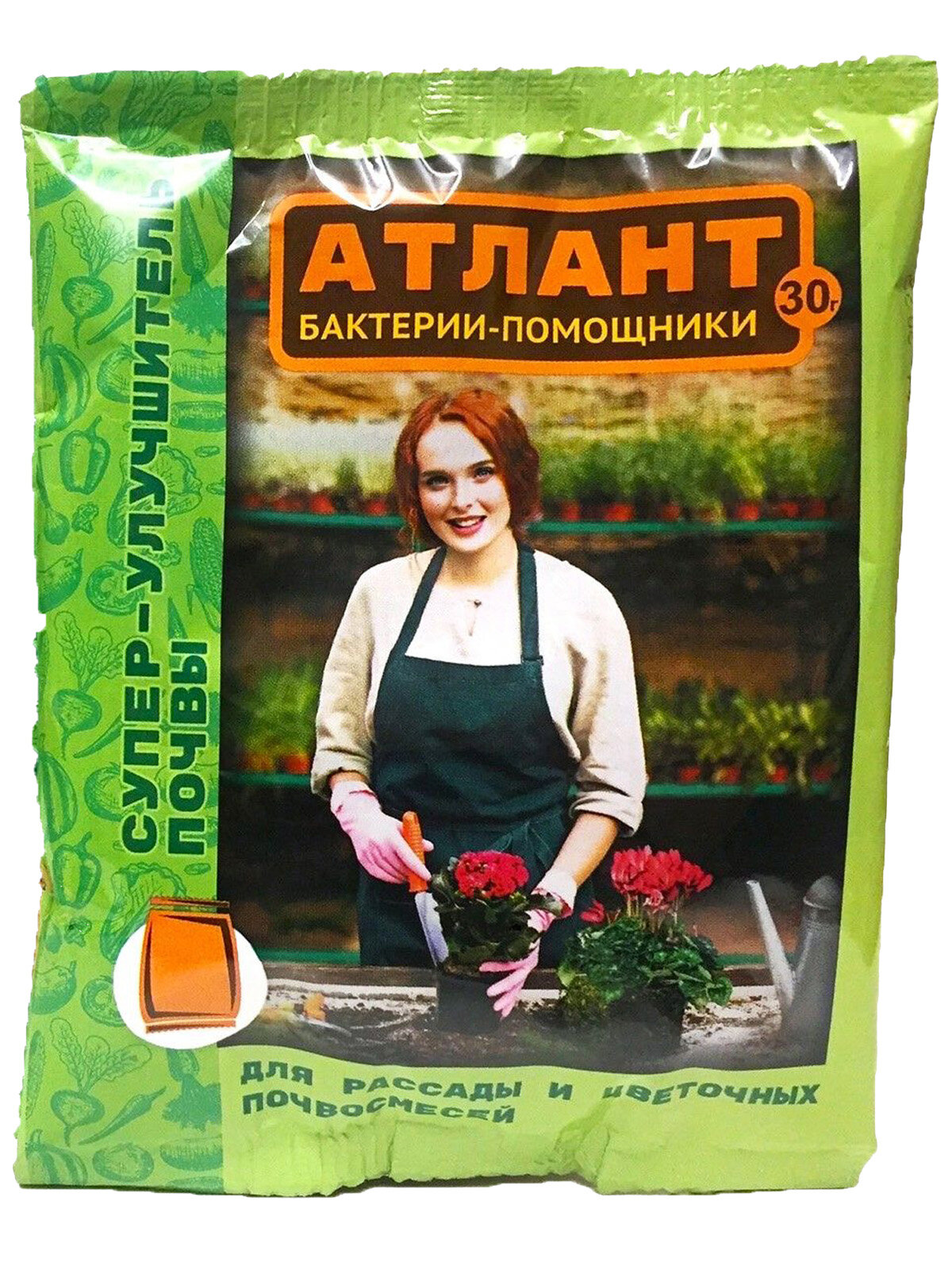 Атлант, микробиологическое удобрение для оздоровления почвы, 30 г