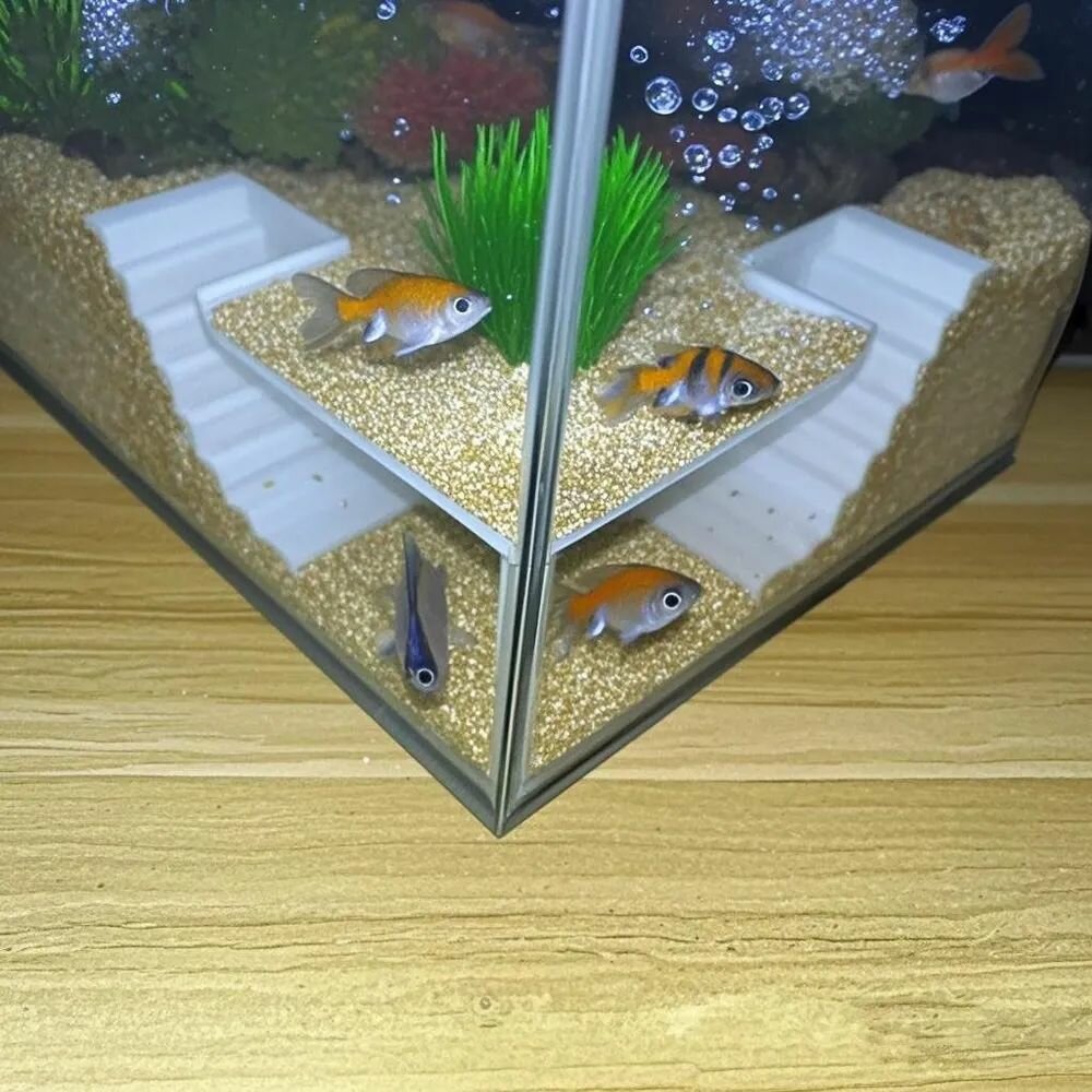 Убежище в виде пещеры-туннеля для аквариума прочное убежище для рыб и креветок с зоной для игр и отдыха, окнами для наблюдения за водной средой обитания