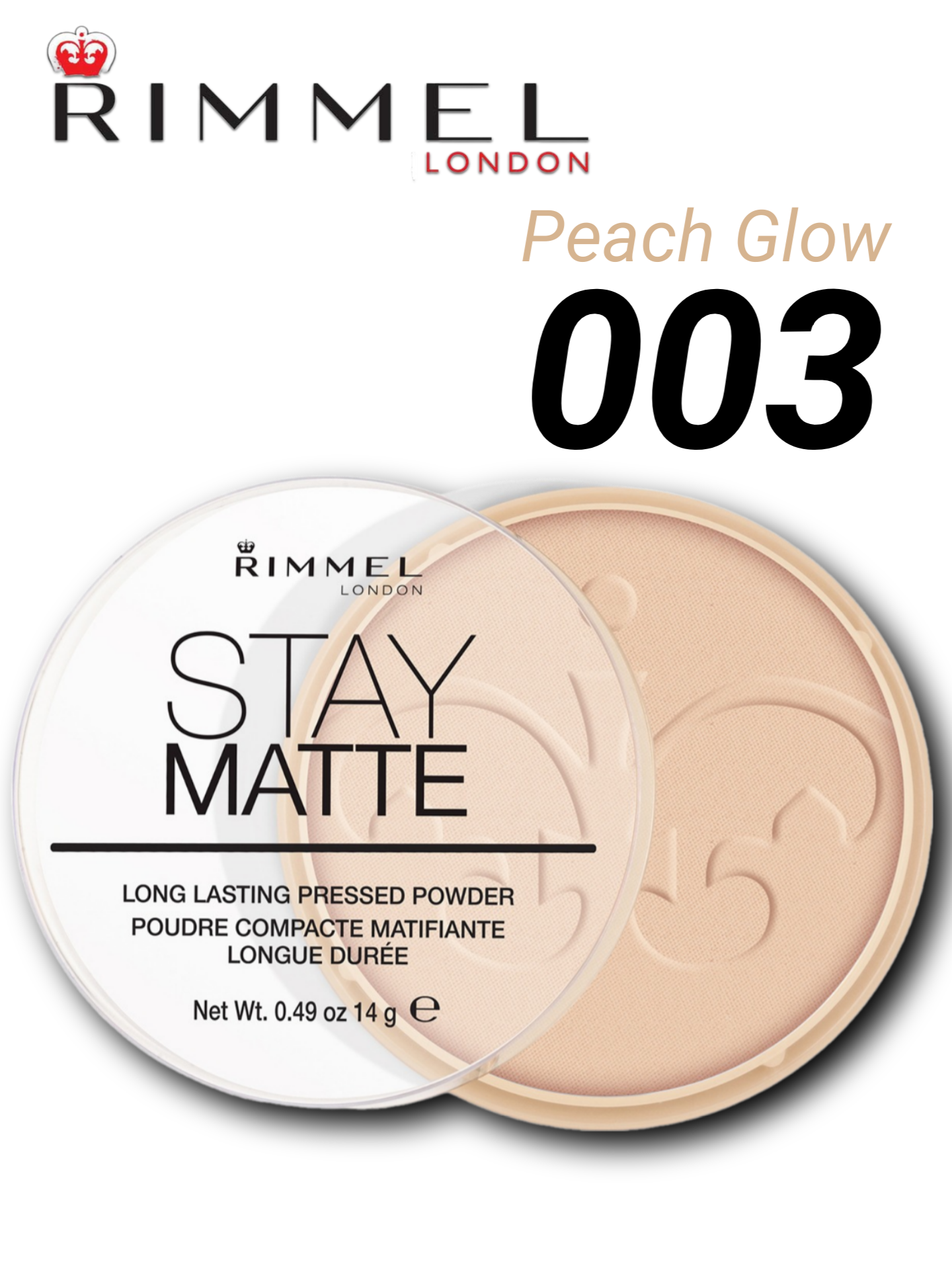 Пудра для лица Stay Matte тон 003 Peach Glow 14г