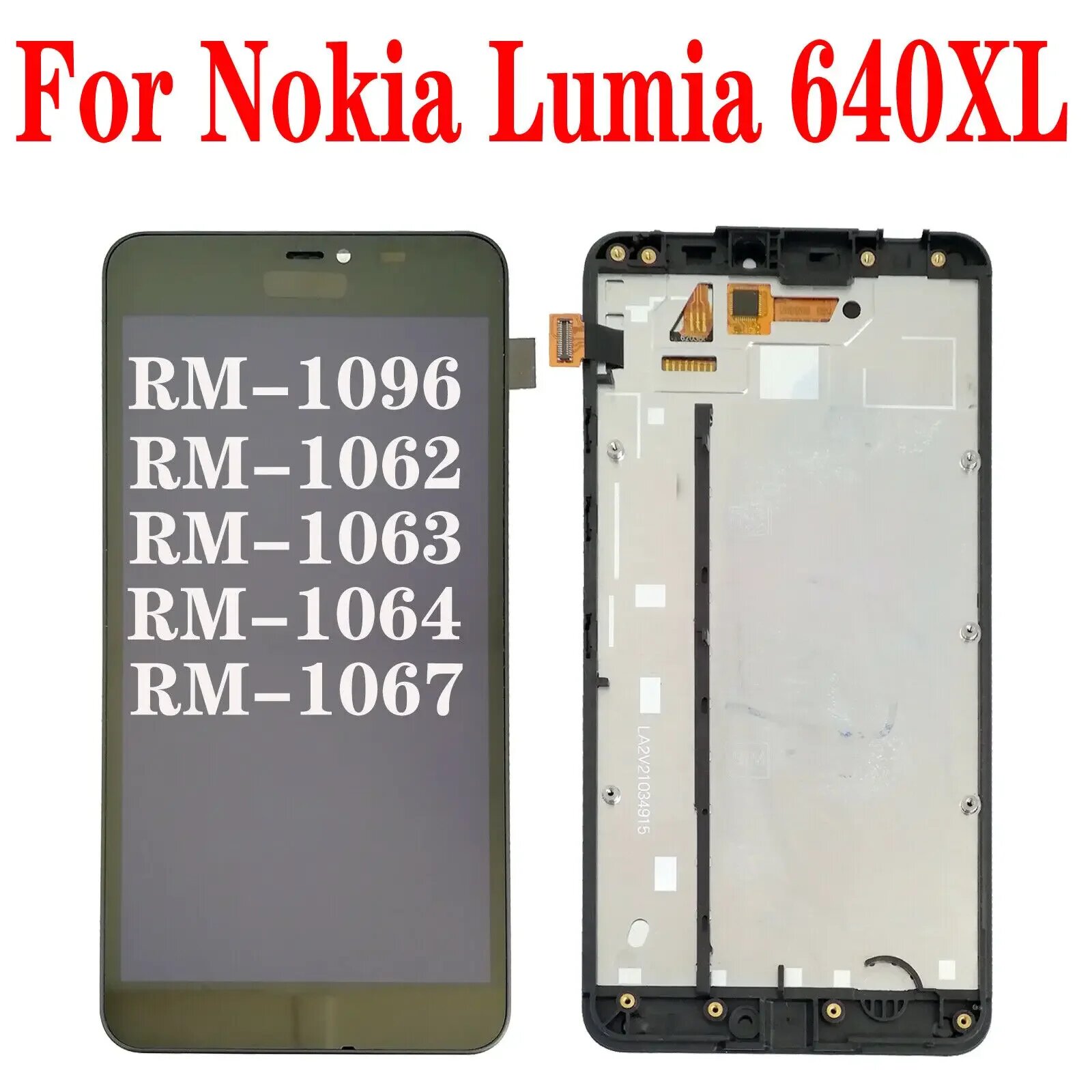 Для Nokia Lumia 640XL RM-1096 RM-1062 1063 1064 1067, ЖК-дисплей, дигитайзер сенсорного экрана, рамка в сборе