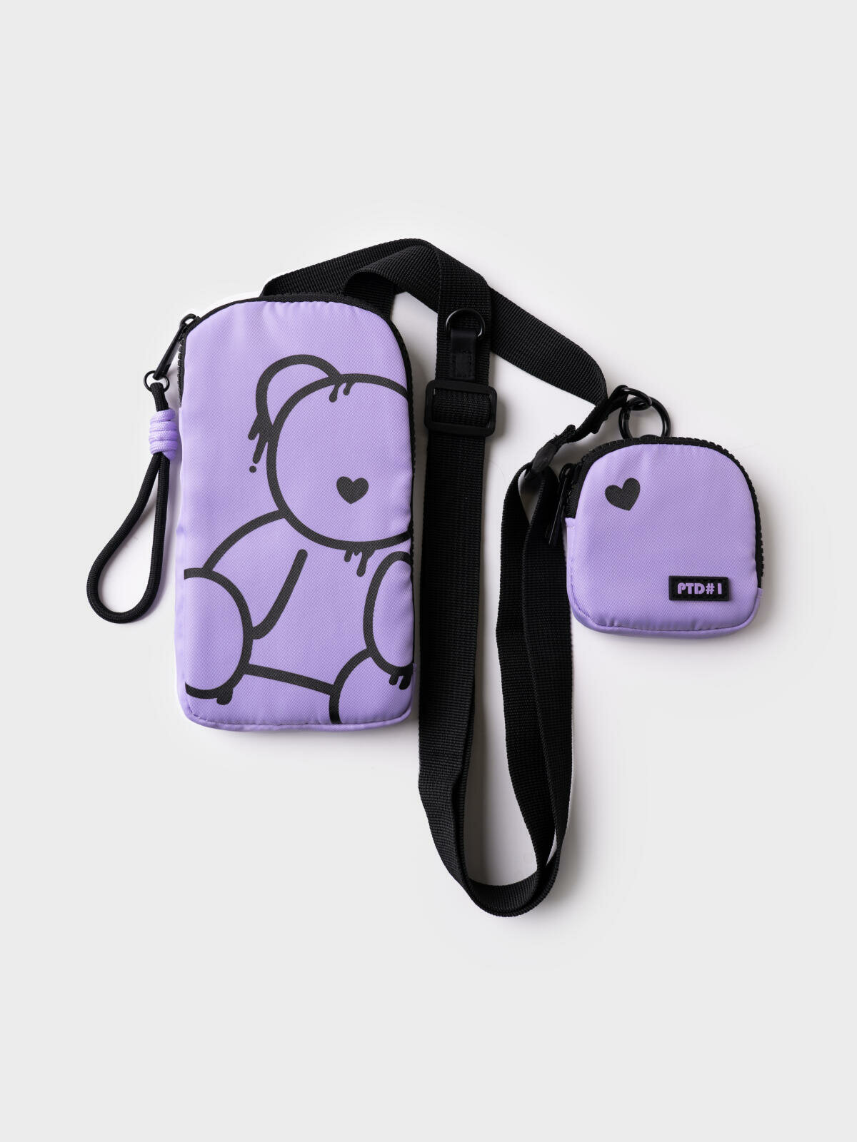 Сумка для девочки PlayToday, размер сумка: 10*19*2 см, чехол для наушников: 8*8*1,5 см, черный