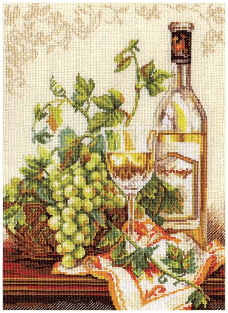 Набор для вышивания крестом Алиса "Шардоне" 27х36 см 5-08 Творческий набор с комплектом качественных цветных ниток мулине, хлопковой канвой, удобной иглой, схемой и подробной инструкцией