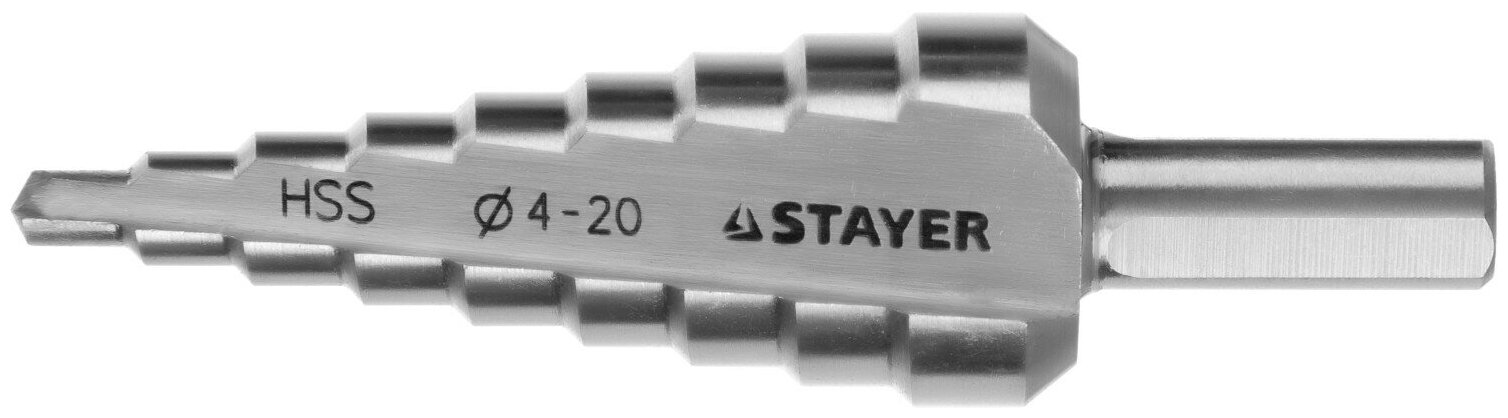 Сверло ступенчатое 4-20мм, 9 ступеней, STAYER (29660-4-20-9)