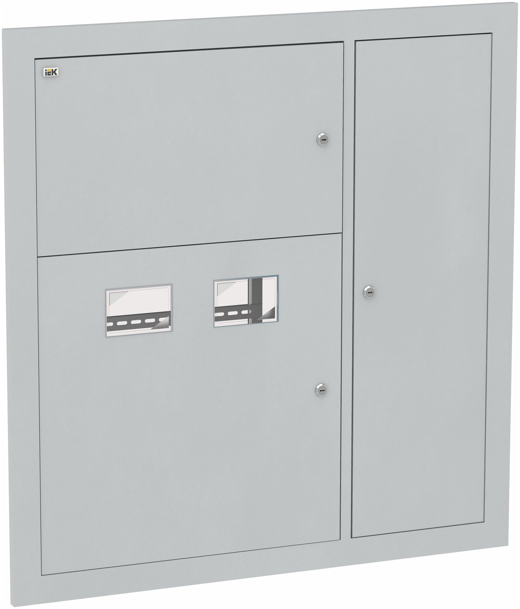 Корпус металлический щэ-2-1 36 ухл3 iek, щит этажный, ip31, 1000x960x155мм, серый, 2 din-рейки, замок с ключом