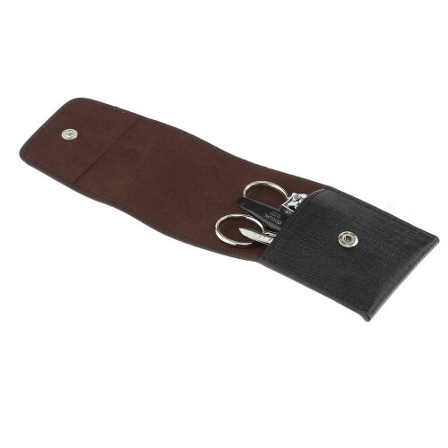 Набор для бороды, усов и ногтей Dewal Professional DEWAL FOR MEN 4 предмета, натур. кожа, черный (1763)