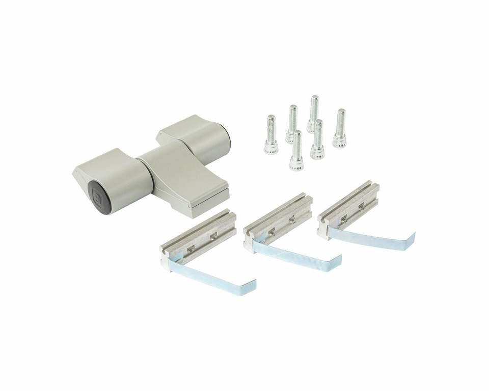 Петля двер. подшип. ELEMENTIS new, 3-х секционная, м/о 67, креп. на хол. профиль, серебр. RAL9006