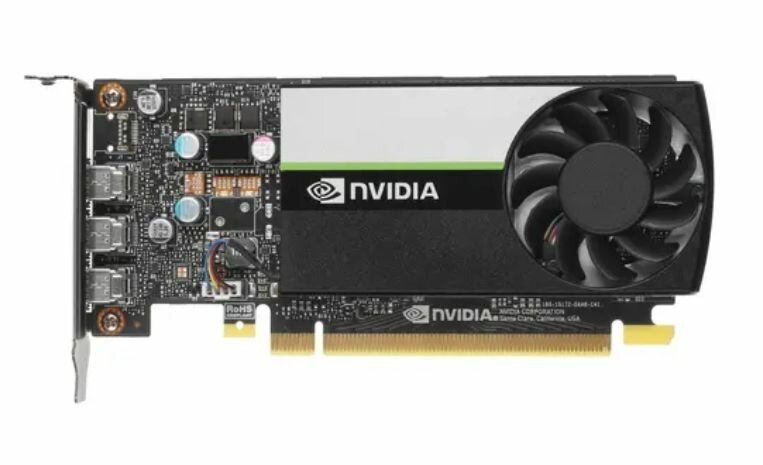 Видеокарта PNY Quadro T400 (VCNT400BLK-1) - PCI-E 3.0, 2 ГБ, GDDR6, 64 бит, Mini DisplayPort x3, GPU 1070 МГц