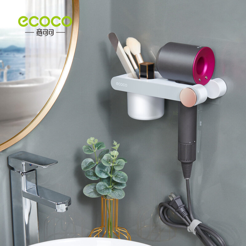 Стойка для фена Ecoco, настенная, пластик, современный минимализм