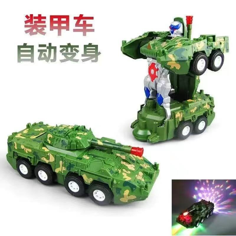 Детский танк, бронированный автомобиль, электрический трансформирующийся универсальный световой музыкальный подарок на день рождения для мальчика, интернет-знаменитость игрушка